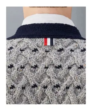 Thom Browne V-neck Knitted Cardigan With Signature Striping