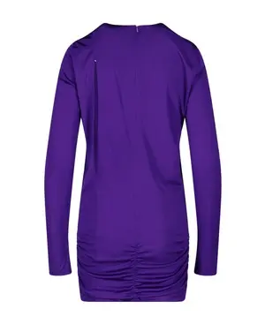 Versace Slash Cut-out Long-sleeved Mini Dress - Purple