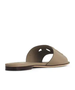 Dolce & Gabbana Open Toe Sandals With Logo Detail - Beige