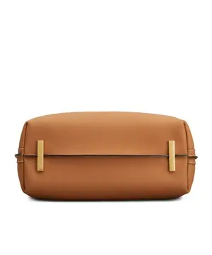 TOD'S T-palque Top Handle Bag In Calfskin Leather - Brown