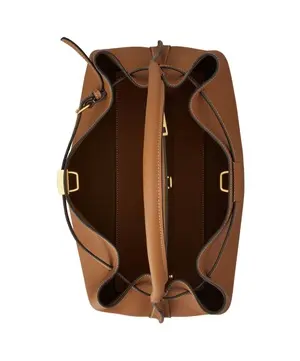 TOD'S T-palque Top Handle Bag In Calfskin Leather - Brown