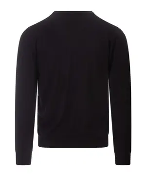 Fedeli Long-sleeved Crewneck Sweater - Black