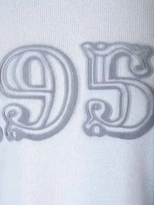 Max Mara Crewneck Long-sleeved Jumper With "1951" Graphic - Light Blue