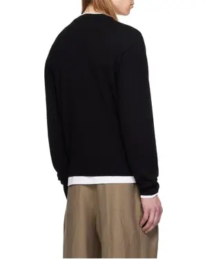 AMI Paris De Coeur Embroidered Knitted Jumper - Black