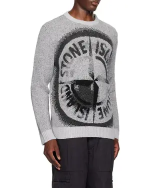Stone Island Crewneck Sweater With Logo Print