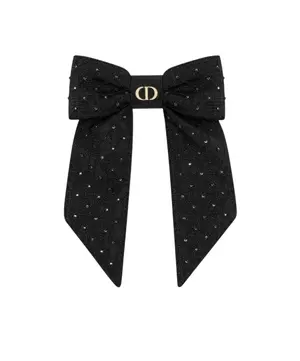 Dior Large Twist Bow Barrette - Black