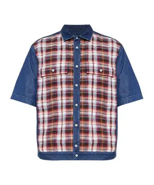 Dsquared2 Plaid Patterned Buttoned Denim Shirt - Multicolor