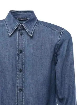 Dolce & Gabbana Dolce Gabbana Logo Plaque Denim Shirt