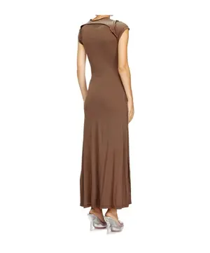 DIESEL® D-jary Henry Neck Short Sleeved Maxi Dress - Brown