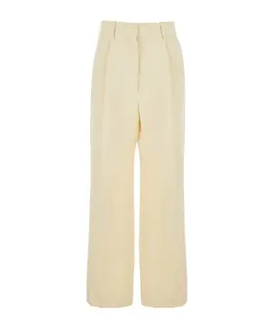 BLAZÉ MILANO Pleated Straight-leg Trousers - Nude