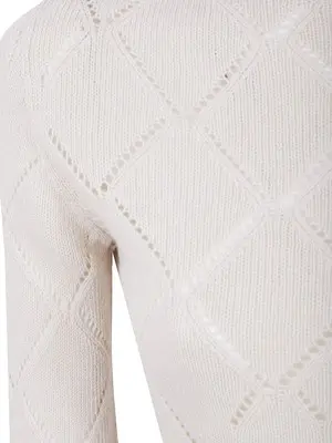 TWINSET Diamond-pattern Knit Midi Dress - White