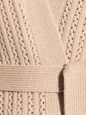 Max Mara Balzac Belted Long-sleeved Cardigan - Pink
