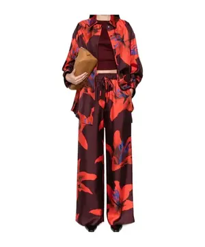 Alexander McQueen Floral Printed Wide-leg Trousers