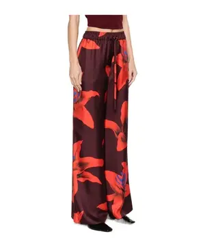 Alexander McQueen Floral Printed Wide-leg Trousers