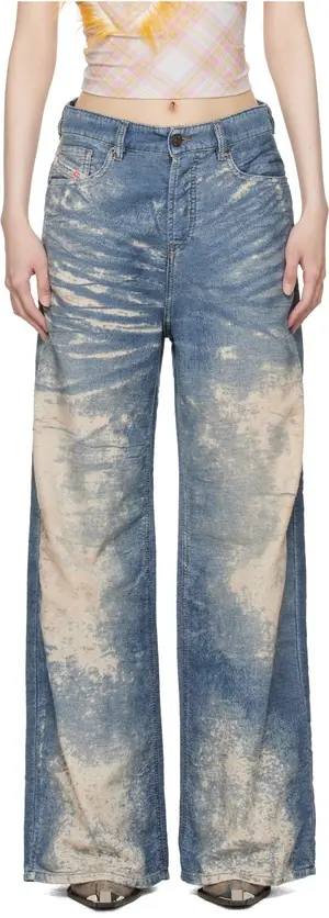DIESEL® 1996 D-sire-fsf Wide Leg Distressed Jeans - Gray
