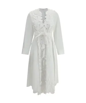 FORTE_FORTE V-neck Floral Applique Maxi Dress - No