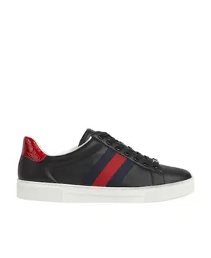Gucci Ace Web Low-top Sneakers - Black