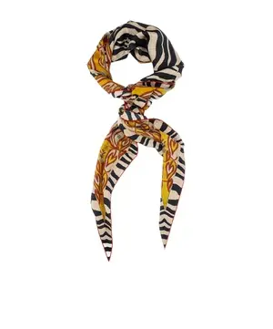 PIERRE-LOUIS MASCIA Zebra-print Floral Scarf - Multicolor