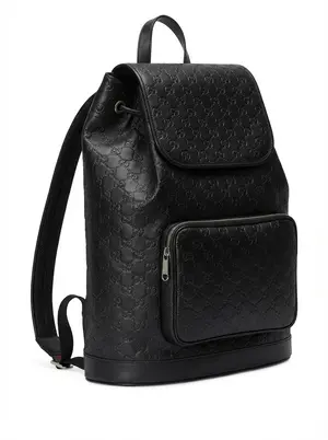 Gucci Gg Emblem Medium Backpack - Black