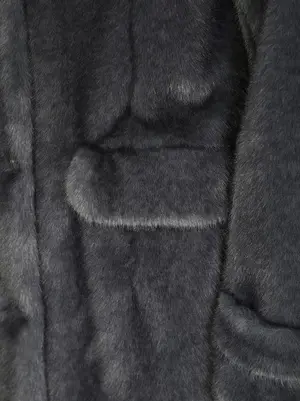 Herno Single-breasted Lapel Collar Fur Coat