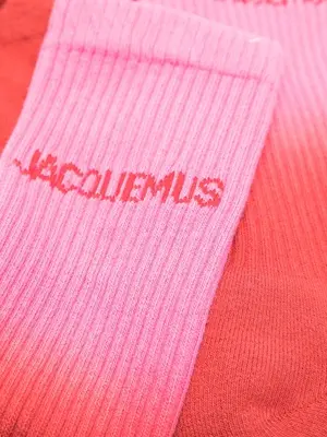 Jacquemus Gradient Knitted Socks - Red