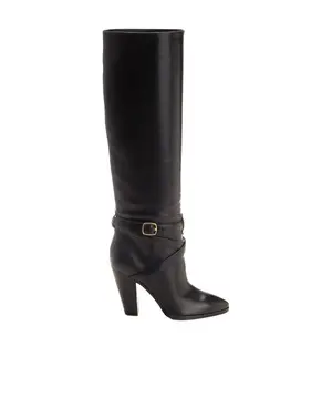 Celine High Slouchy Buckle Boots In Calfskin