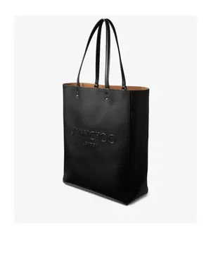 JIMMY CHOO Logo Embossed Top Handle Tote Bag