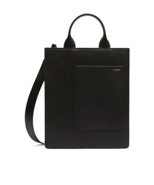 VALEXTRA Boxy Mini Structured Tote - Black