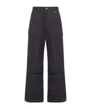 Off-White Button Detailed Wide Leg Pants