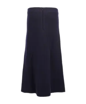 JIL SANDER A-line Knitted Midi Skirt - Black