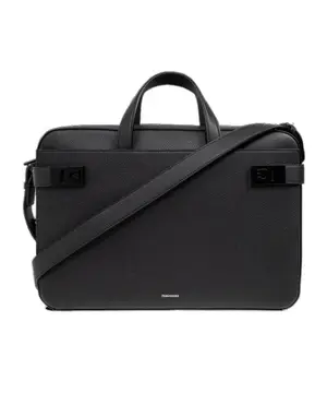 FERRAGAMO Logo Detailed Briefcase - Black