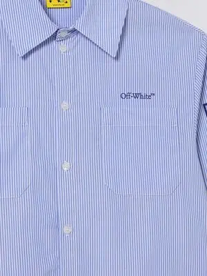 Off-White Striped Logo-embroidered Shirt