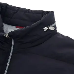Brunello Cucinelli Stand Collar Zip-up Cotton Jacket With Logo Detail