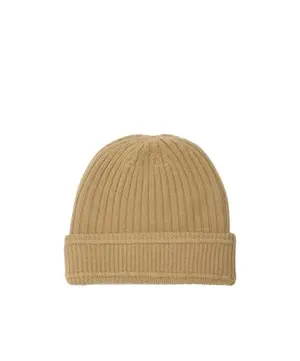 Burberry Logo Embroidered Ribbed-knit Beanie - Sand-colored