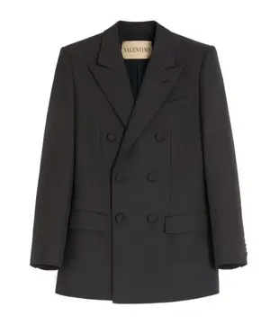 Valentino Garavani Double-breasted Long-sleeved Blazer - Black