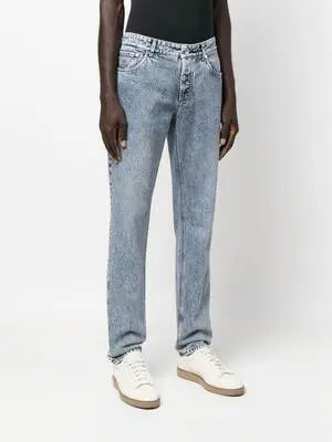 Brunello Cucinelli Logo Patch Stonewashed Slim Fit Jeans