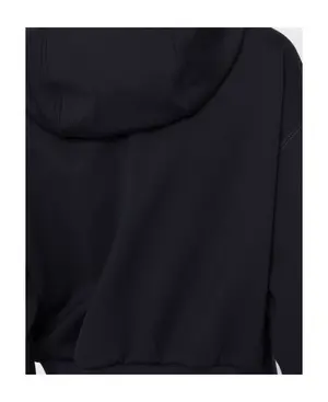 Stella McCartney Cropped Drawstring Hoodie With Logo Print - Black
