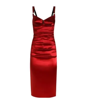 Dolce & Gabbana Draped Satin Calf-length Dress