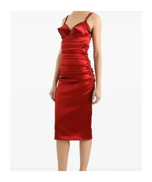 Dolce & Gabbana Draped Satin Calf-length Dress