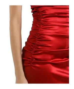 Dolce & Gabbana Draped Satin Calf-length Dress