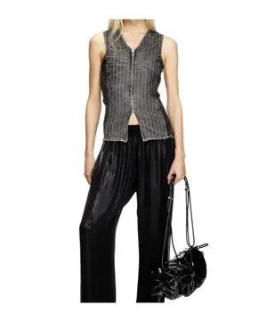 DIESEL® De-nessi Zipped Tank Top - Gray/black