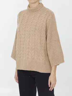 Max Mara Cashmere Turtleneck Sweater With Twisted Knitting