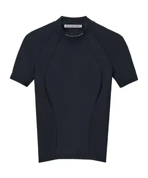 Alexander Wang Logo Detailed Mock Neck T-shirt
