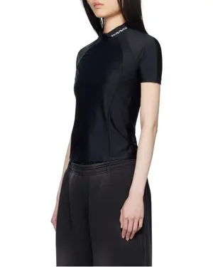Alexander Wang Logo Detailed Mock Neck T-shirt
