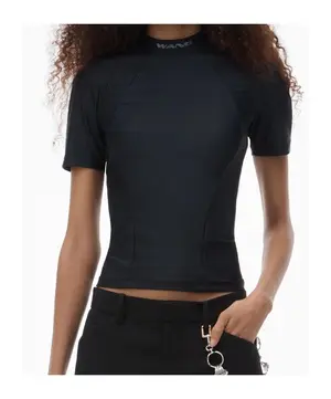 Alexander Wang Logo Detailed Mock Neck T-shirt