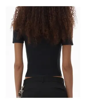 Alexander Wang Logo Detailed Mock Neck T-shirt