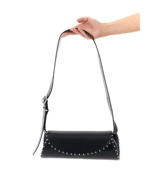 JIL SANDER Cannolo Small Shoulder Bag With Studded Appliqués - Black