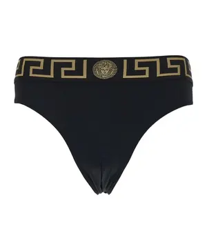 Versace Greca Border Swim Shorts - Black