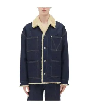 Bottega Veneta Denim Shearling Lined Coat