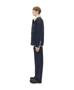 Bottega Veneta Denim Shearling Lined Coat